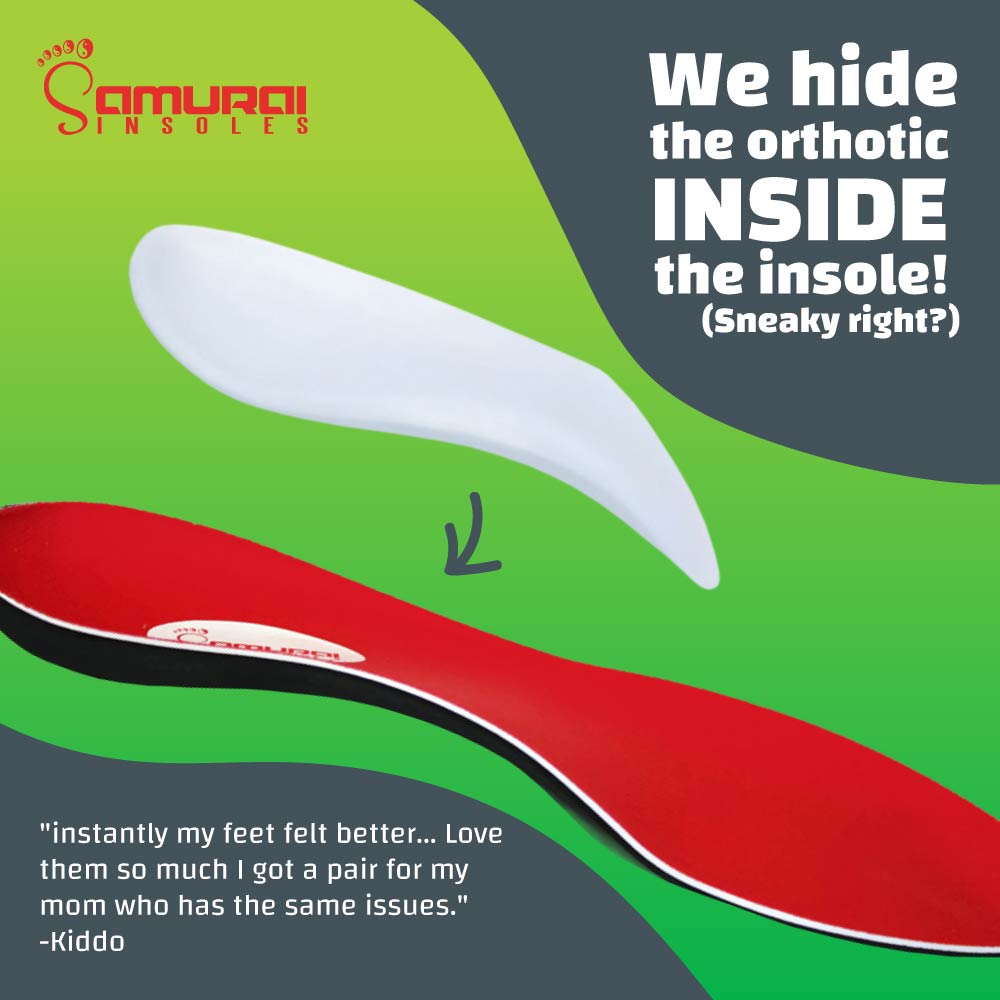 Original Samurai Insoles®- Orthotics for Flat Feet, Plantar Fasciitis